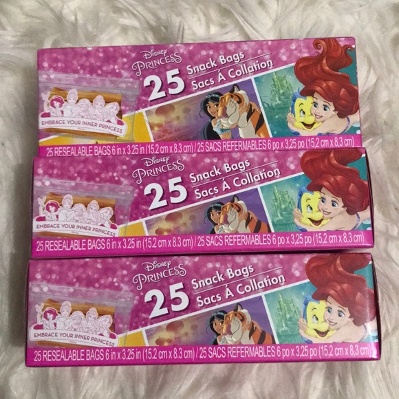 Kitchen | 3 Disney Princess Resealable Snack Bags Bundle | Poshmark